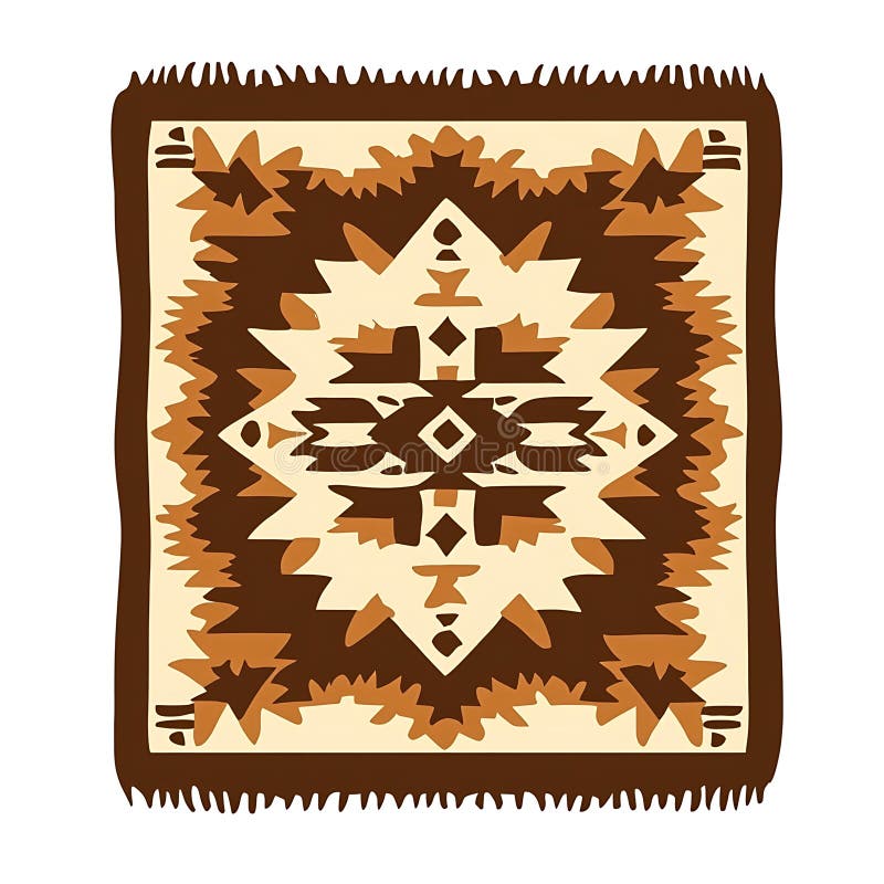 Abstract Brown and Beige Geometric Rug Pattern Stock Illustration ...