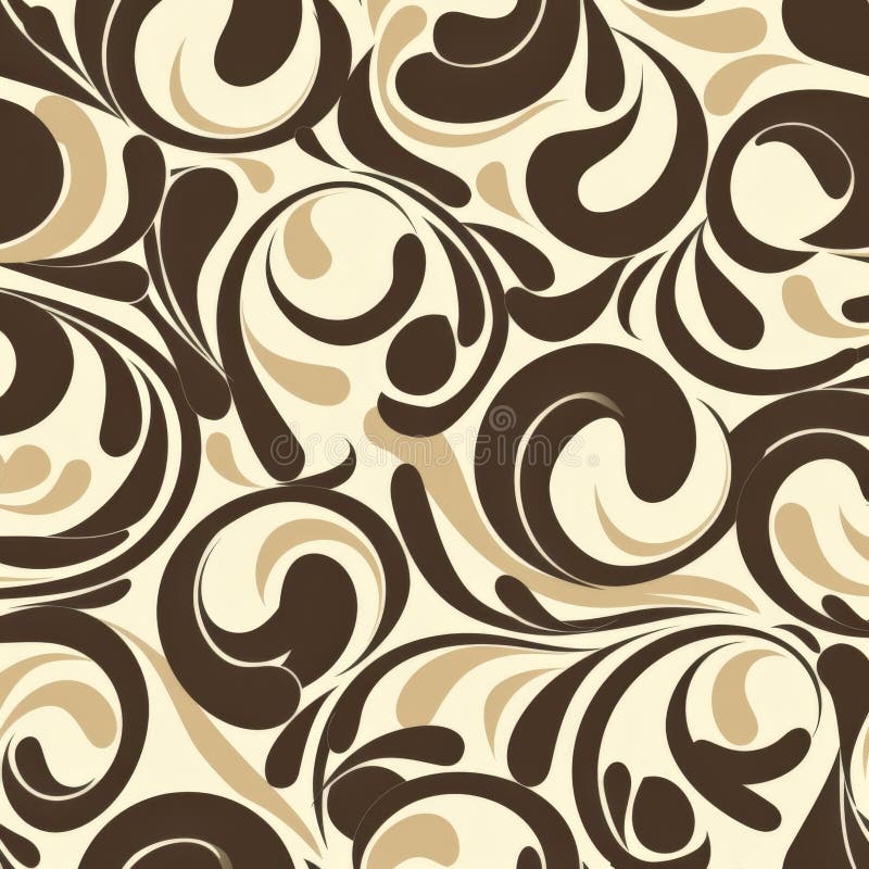 Abstract Brown and Beige Swirls Creating a Modern Pattern Stock ...