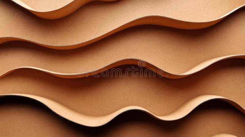 Abstract Brown Cardboard Wave Pattern Design Stock Illustration ...