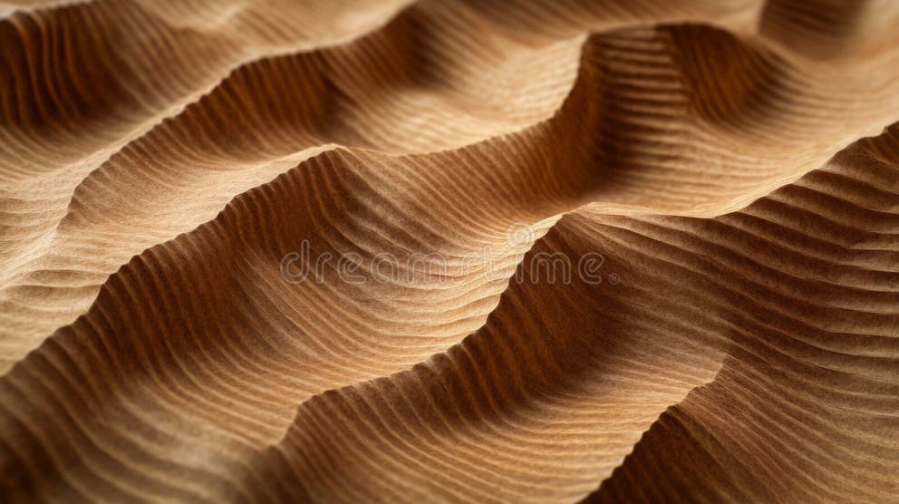 Abstract Brown Cardboard Wave Texture Pattern Stock Illustration ...