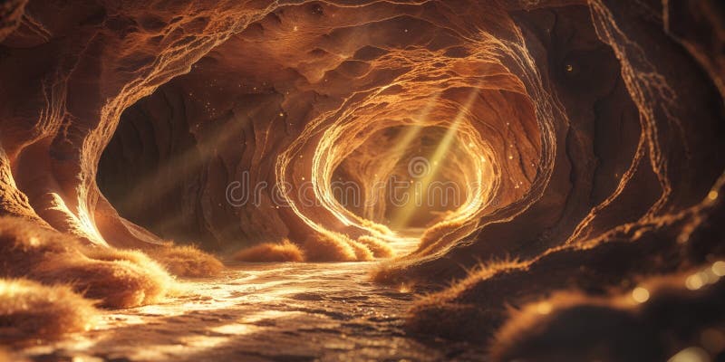 Abstract Brown Cave Texture with Light Rays Stock Photo - Image of ...