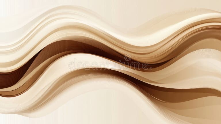 Abstract Brown and Cream Wavy Lines Background Design Stock Photo ...