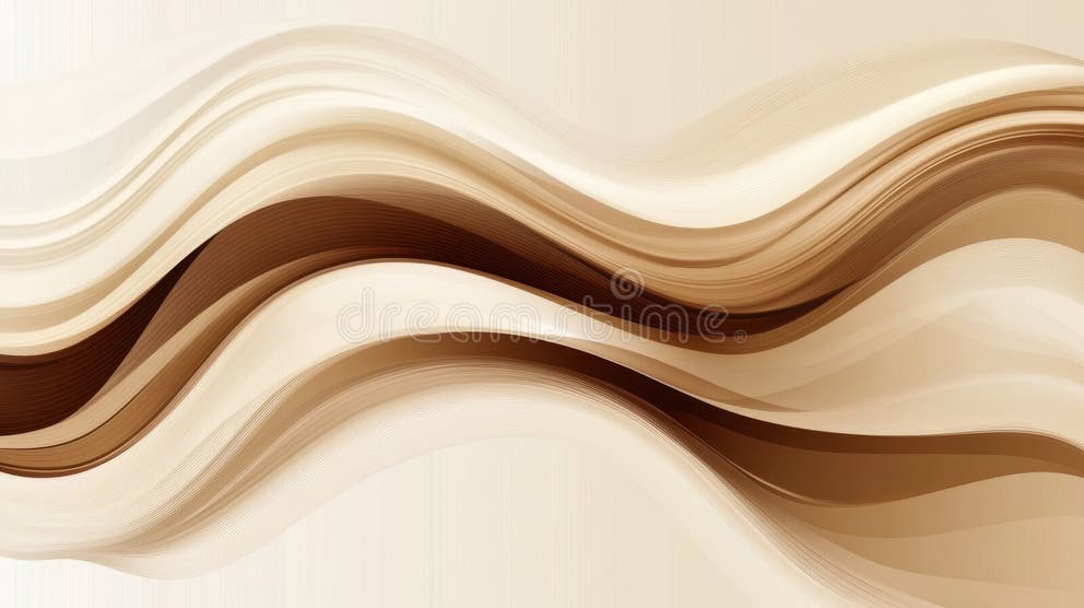 Abstract Brown and Cream Wavy Lines Background Design Stock Photo ...