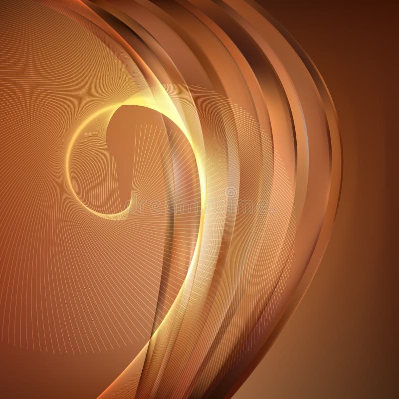 Abstract Brown Curved Lines Background Vector Illustration Stock Vector ...