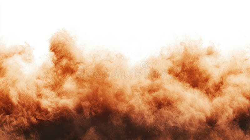 Abstract Brown Dust Cloud Explosion Isolated on White Background ...