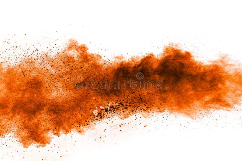 Abstract Brown Powder Splatter on White Background. Stock Photo - Image ...