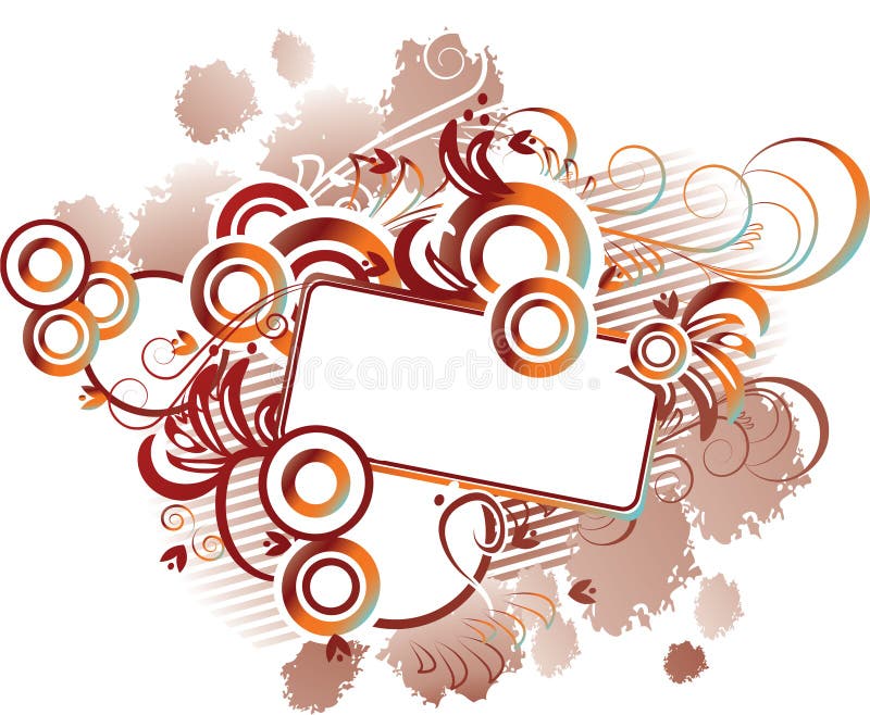 Abstract Brown Floral Frame Stock Vector - Illustration of design ...