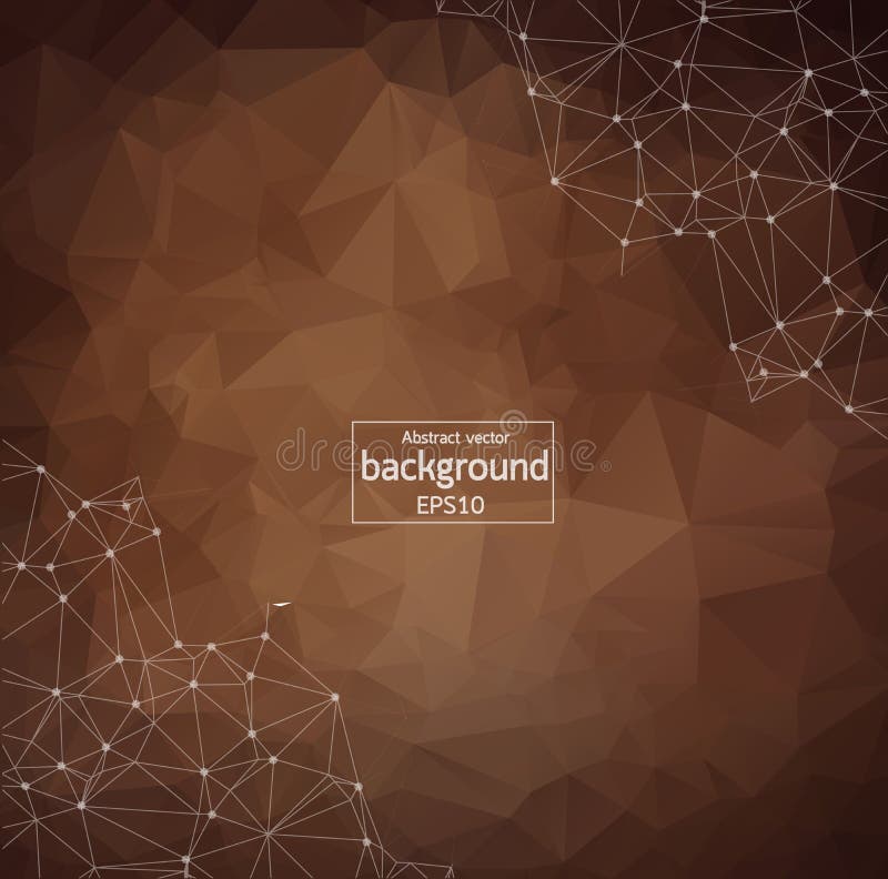 Abstract Brown Geometric Polygonal Background Molecule and ...