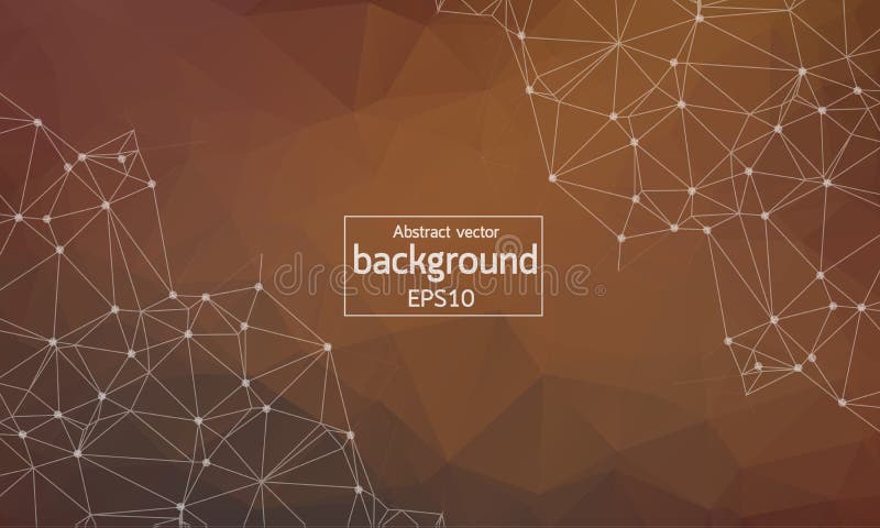 Abstract Brown Geometric Polygonal Background Molecule and ...
