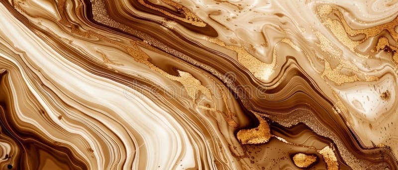 Abstract Brown and Gold Marble Texture Background Stock Illustration ...
