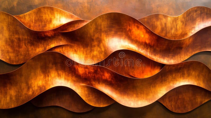 Abstract Brown and Gold Metal Wave Pattern Background Stock ...