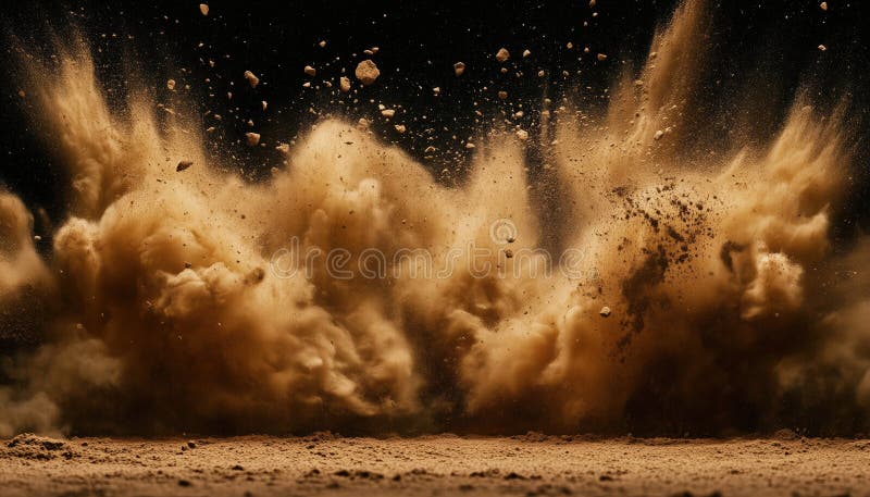 Abstract Brown Ground Explosion Stock Photo - Image of brownish, ground ...