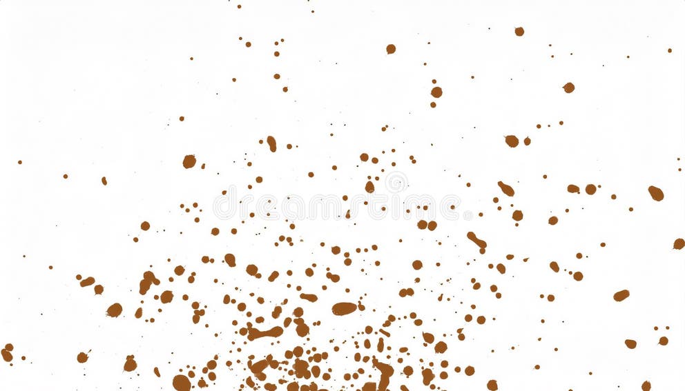 Brown Ink Splatters Create an Artistic and Abstract Design on a Clean ...