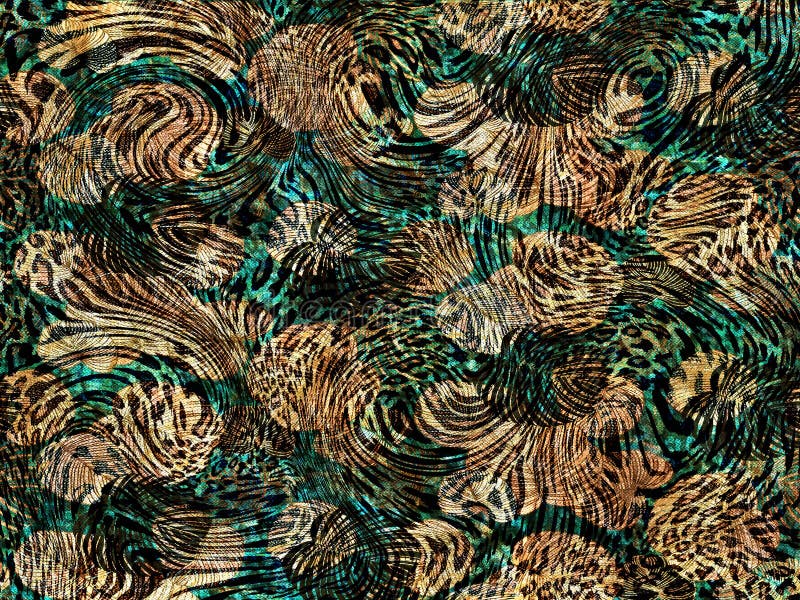 Abstract Leopard Print with Flowers Stock Illustration - Illustration ...