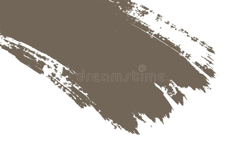 Abstract Brown Paint Brush Stroke on White Isolated Horizontal ...