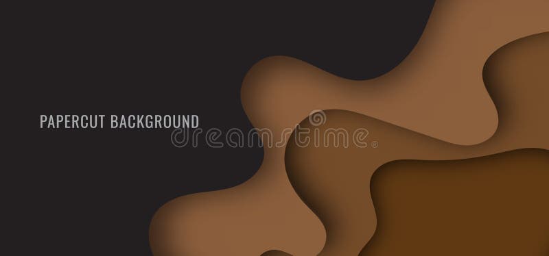Abstract Brown Papercut Pattern on Black Background. Stock Vector ...