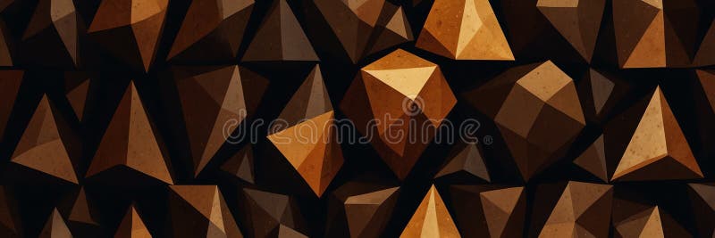 Abstract Brown Polygon Triangles on Black Background Design Ai ...