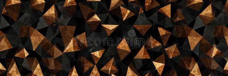 Abstract Brown Polygon Triangles on Black Background Design Ai Generated Stock Illustration ...