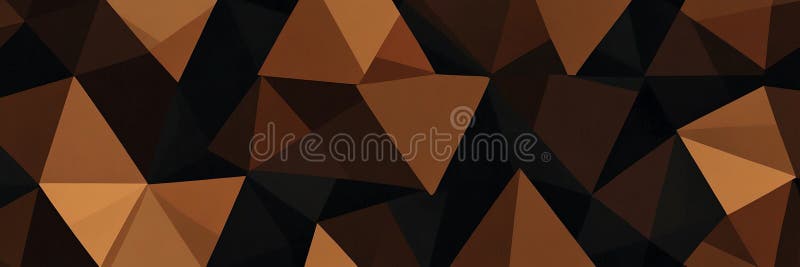 Abstract Brown Polygon Triangles on Black Background Design Ai Generated Stock Illustration ...