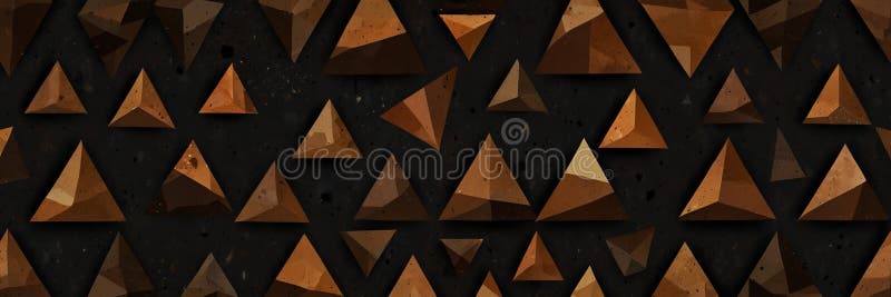 Abstract Brown Polygon Triangles on Black Background Design Ai Generated Stock Illustration ...