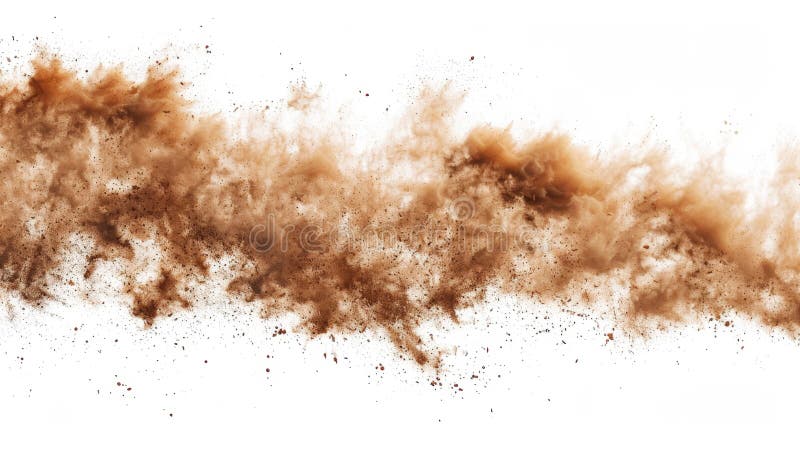 Abstract Brown Powder Explosion Isolated on White Background ...
