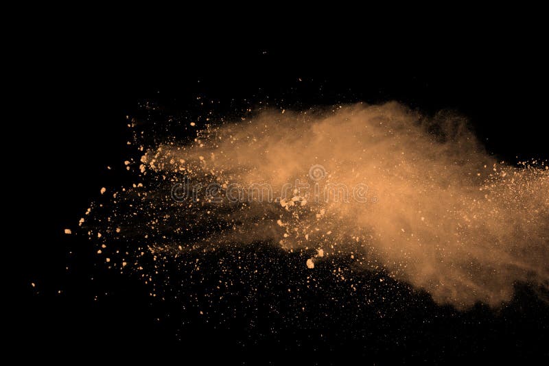 Abstract Brown Powder Splatted Background. Colorful Powder Explosion on ...