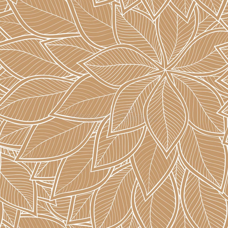 Abstract Brown Seamless Pattern with Leaves. Vector Stock Vector ...