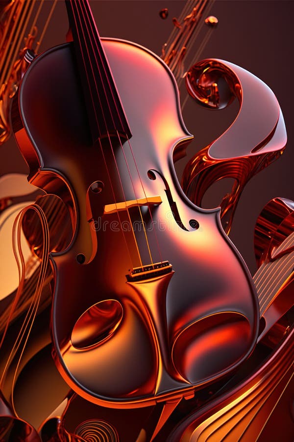 Abstract Brown Violin. Generative AI Stock Illustration - Illustration ...