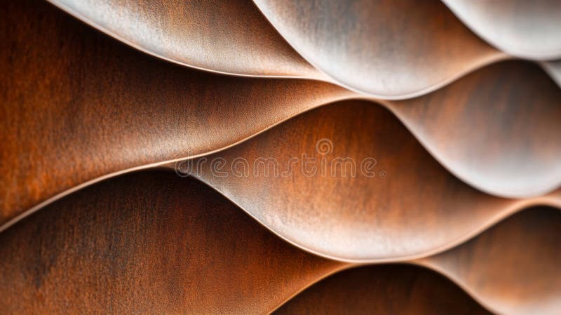 Abstract Brown Wooden Wave Panel Design Stock Illustration ...