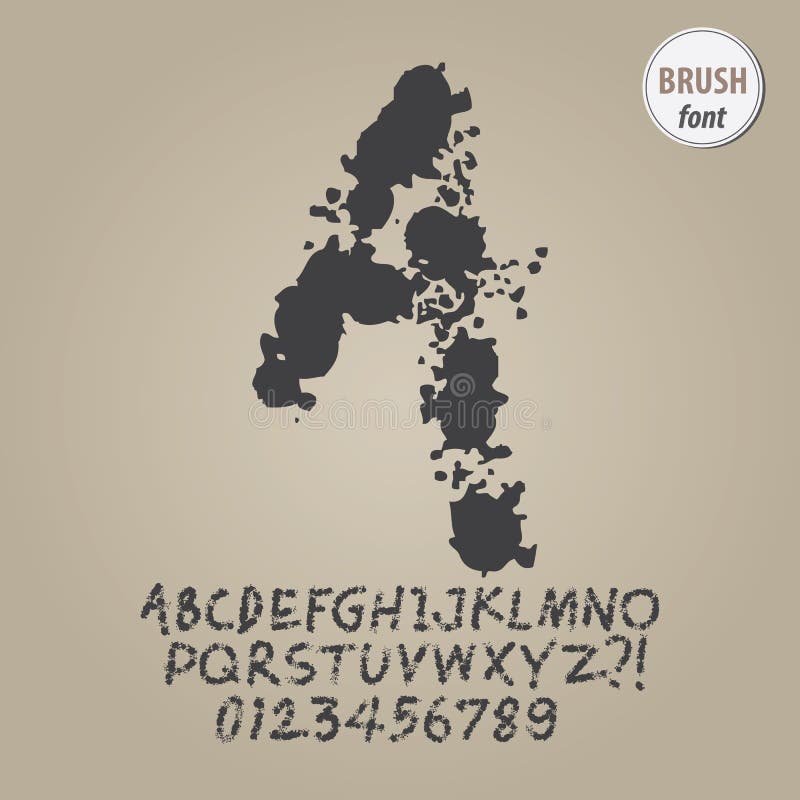 Abstract Brush Alphabet and Digit Vector Stock Vector - Illustration of ...