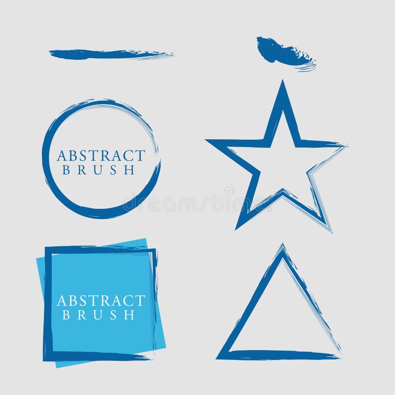 Abstract Brush Circle Triangle Star Rectangle Shape Design Template ...
