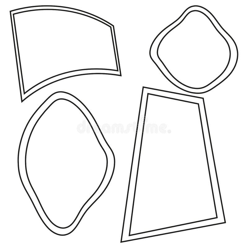 Abstract Brush Frames Different Shapes. Circle Frame Set. Square Frame ...