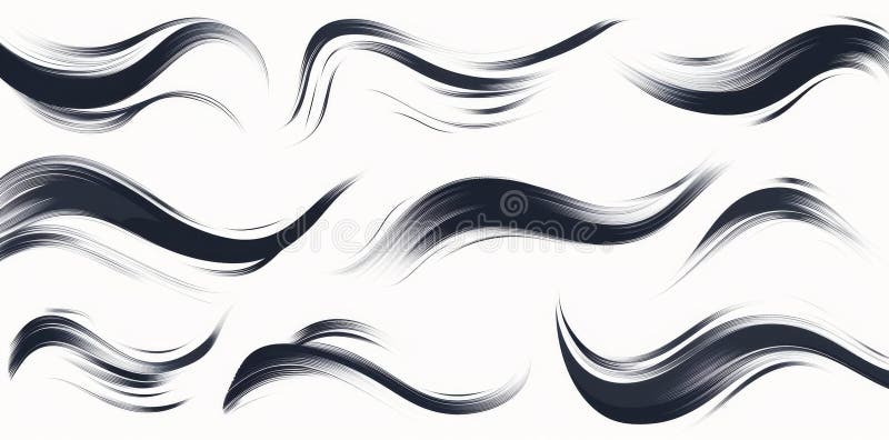 Abstract Brush Mark Doodle Set with Modern Underlines, Highlighter ...