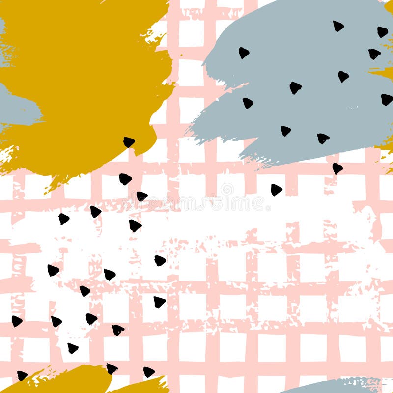 Abstract Brush Seamless Patterns Stock Vector - Illustration of fabric ...