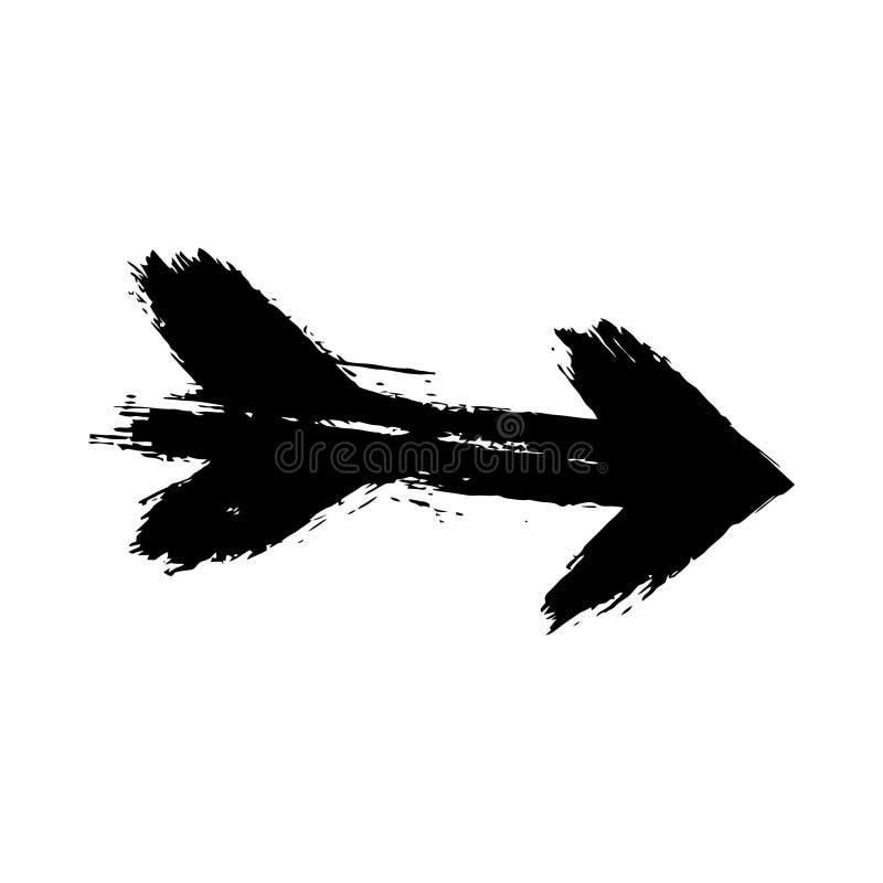 Abstract Brush Stroke Arrow Silhouette Stock Vector - Illustration of ...