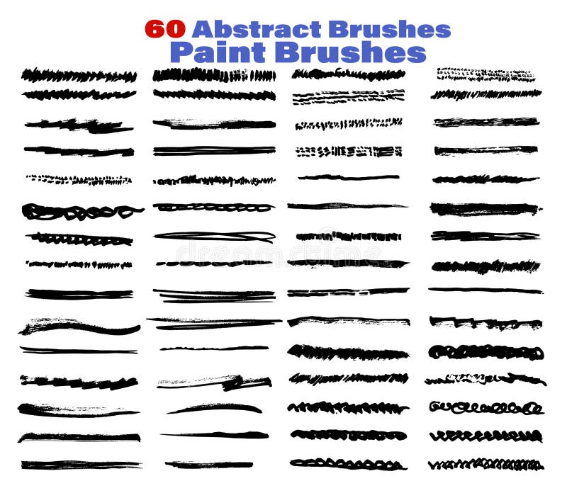 Abstract Brush Stroke Bundle: Vector Shapes, Dividers, and Black Paint ...