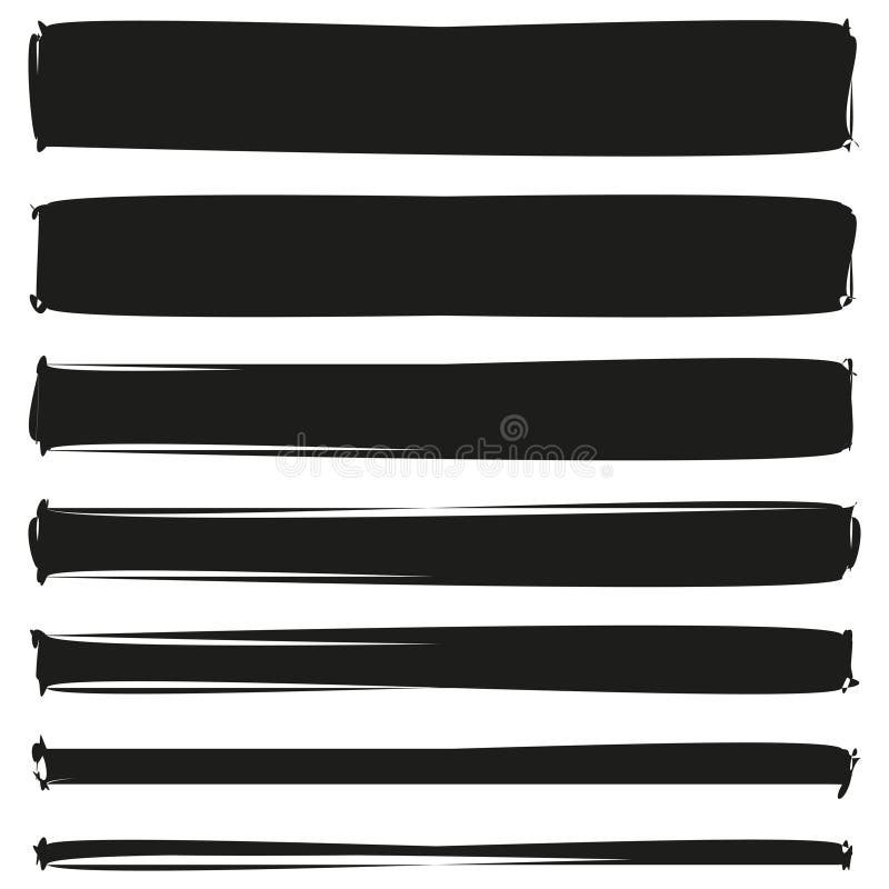 Abstract Brush Strokes. Bold Black Lines. Artistic Vector Illustration ...