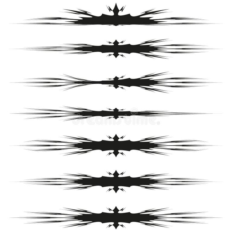 Abstract Brush Strokes. Grunge Divider Vector. Horizontal Line Elements ...