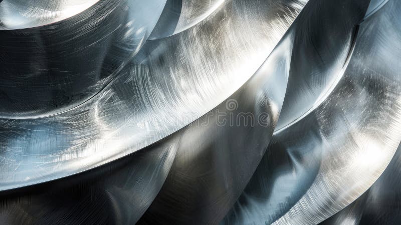 Abstract Brushed Metal Surface with Elegant Curved Lines. Stock Image ...