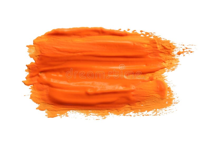 Abstract Brushstroke of Orange Paint Stock Photo - Image of blot ...