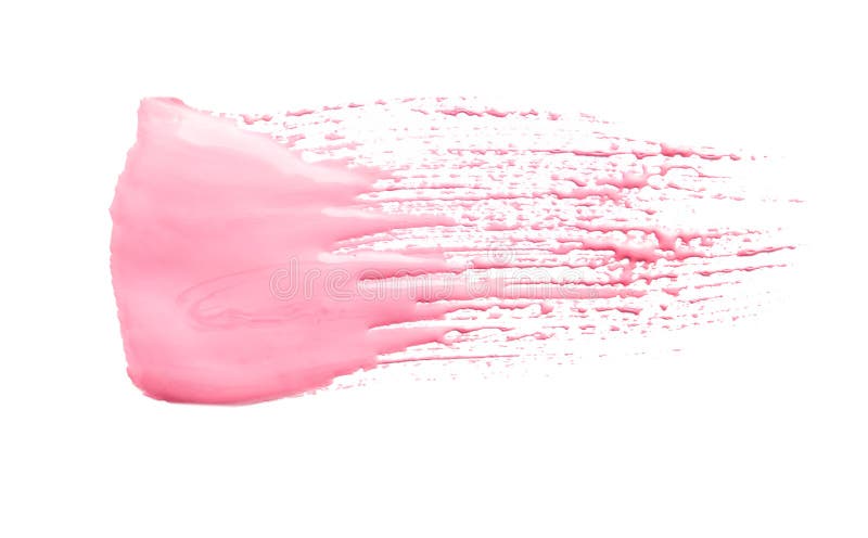 Abstract Brushstroke of Pink Paint on White Stock Photo - Image of ...