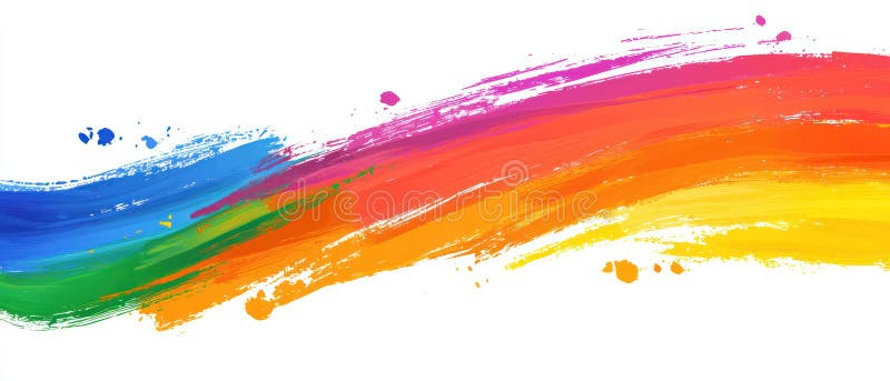 Abstract Brushstrokes in Vibrant Pride Flag Colors Create Joyful ...
