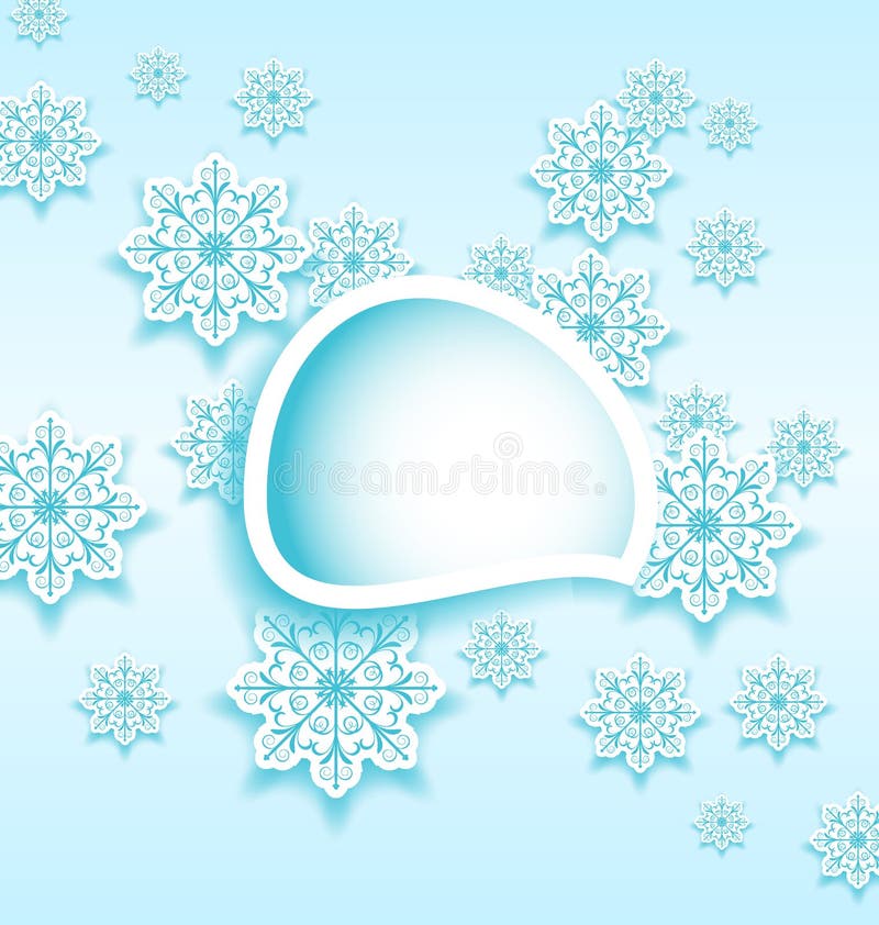 Abstract Bubble with Set Snowflakes Stock Vector - Illustration of ...