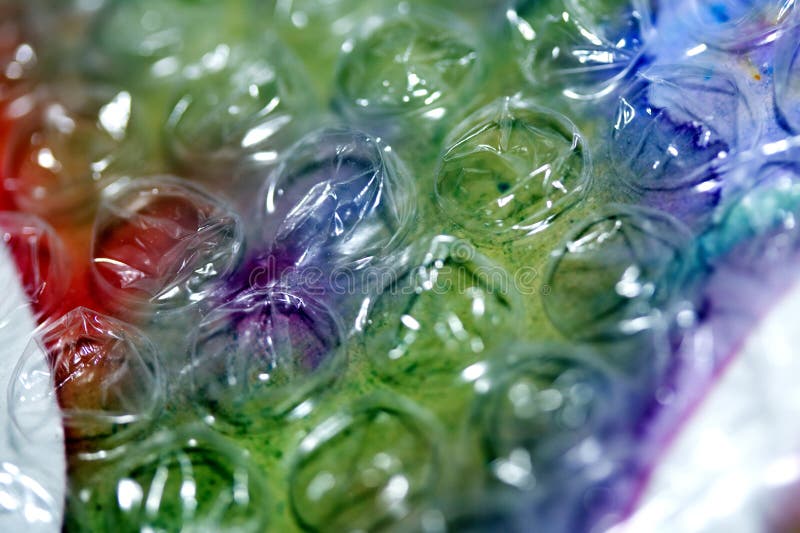 Abstract Bubble Wrap Colour Watercolour Rainbow Packaging Background ...