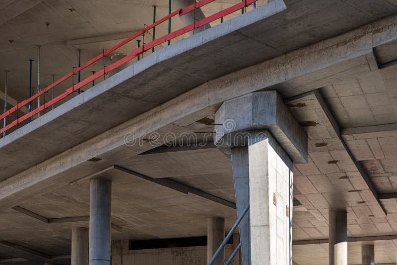 Abstract Building Architecture Concept. Concrete Structure Column Stock ...