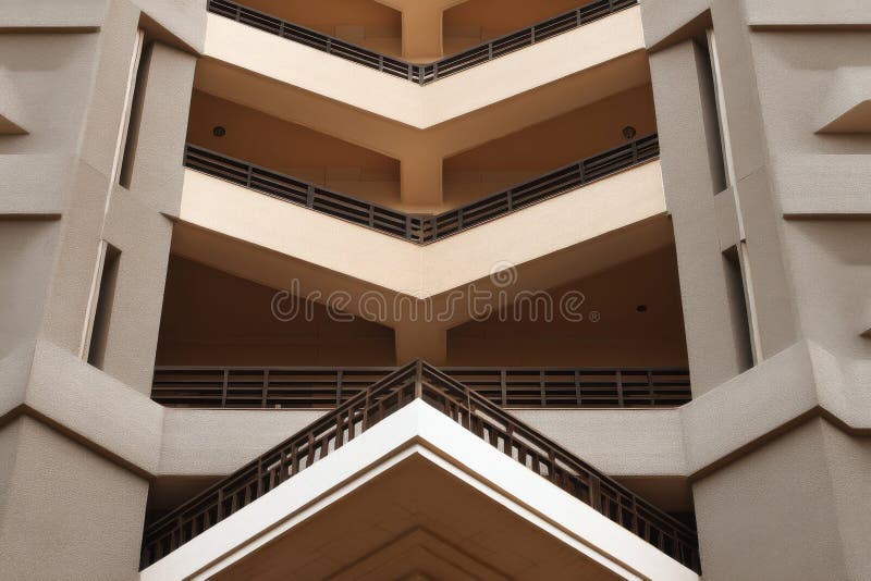 Abstract Building Architecture Modern Beige Brown Geometric Design ...