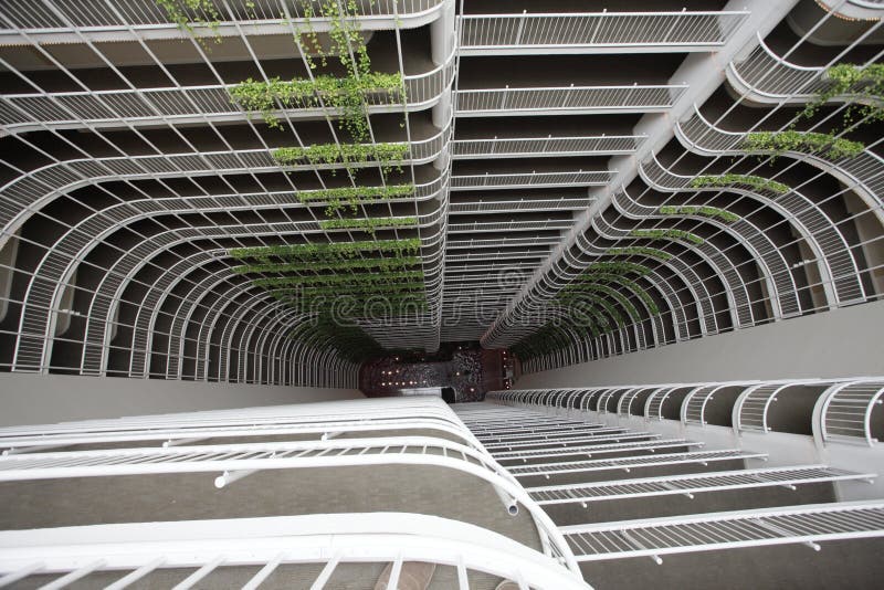 Abstract Building Balconies Stock Image - Image of abstract, interior ...