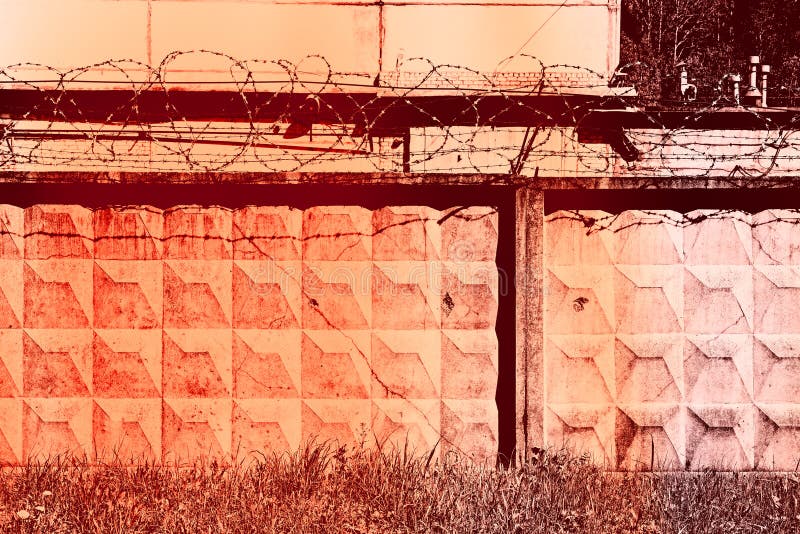 Abstract Building with Barbed Wire Stock Photo - Image of jail, concept ...
