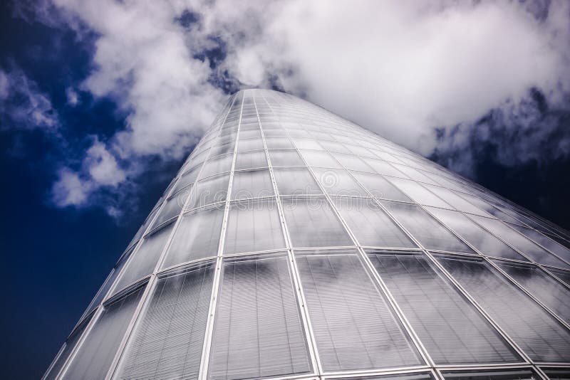 Abstract Building. Blue Glass Wall of Skyscraper Stock Photo - Image of ...