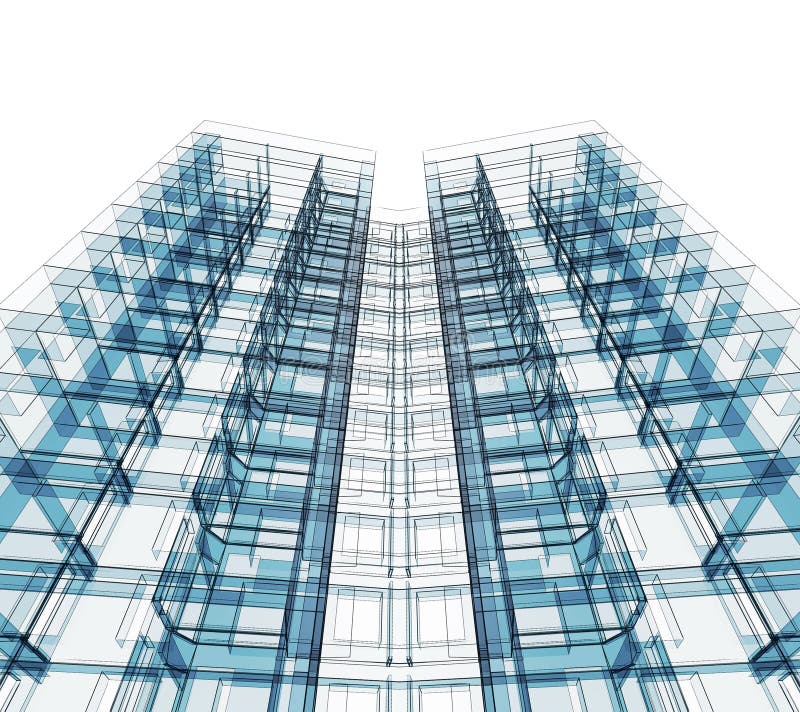Abstract Building Concept. 3d Rendering Stock Illustration ...